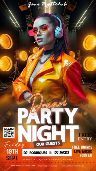Copy of Orange thanksgiving Club party event Design Template | PosterMyWall