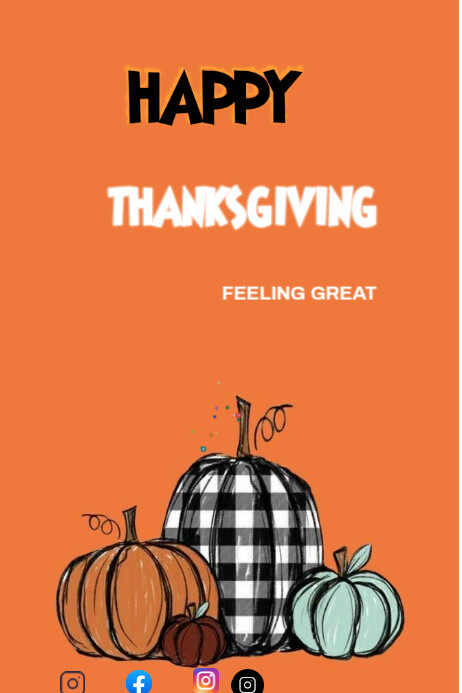 Orange Thanksgiving Flyer Design Poster Template | PosterMyWall
