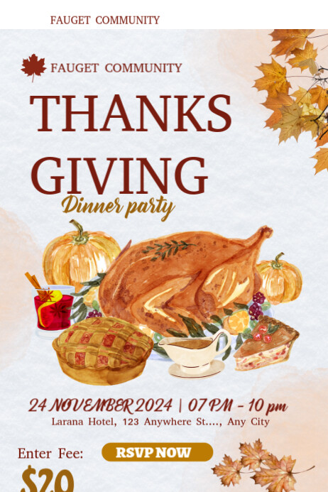 Orange thanksgiving post24 Template | PosterMyWall