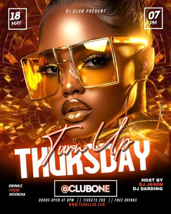 Copy of Orange Thursday Turn Up Party Video Flyer Instagram Portrait ...
