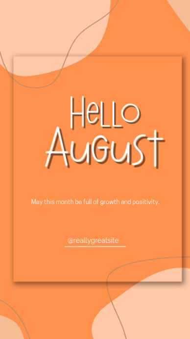 Orange Tipografi Hello August Instagram Story Template | PosterMyWall