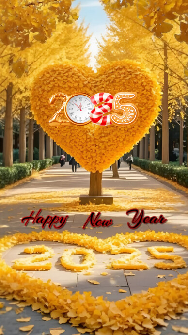 Orange Typographic Happy New Year Whatsapp Status Template | PosterMyWall
