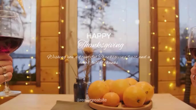 Orange Typographic Happy Thanksgiving Digital Display (16:9) Template ...