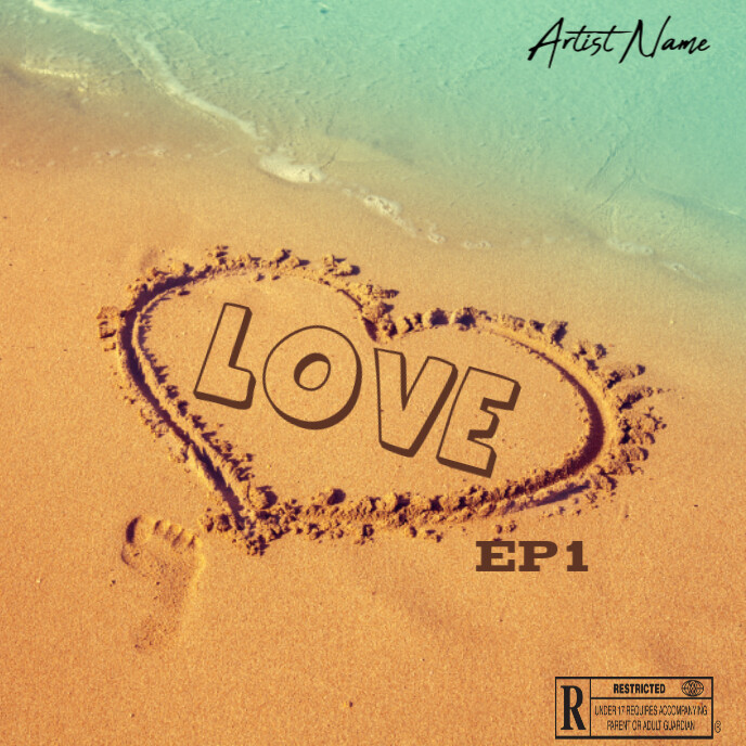 Orange Typographic Love Feeling Album Cover Template | PosterMyWall