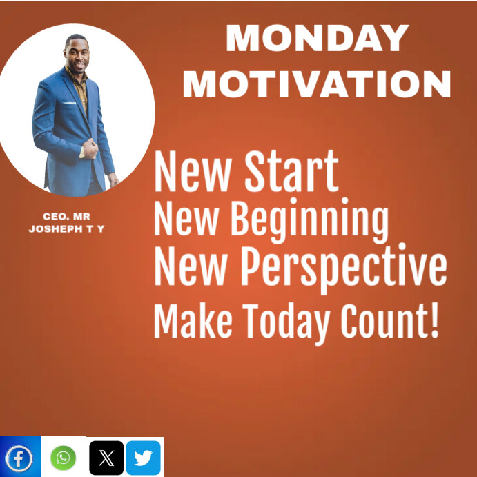 Orange Typographic Monday Motivation Instagram Post Template | PosterMyWall