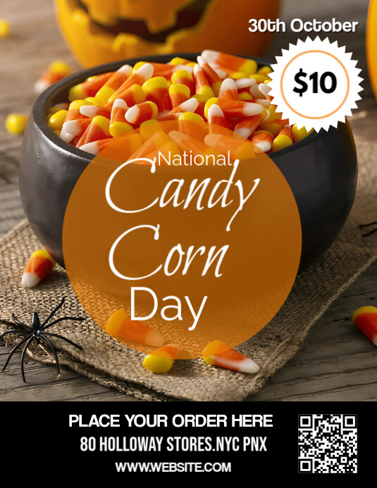 Copy of Orange Typographic National Candy Corn Day Flyer (us Letter ...