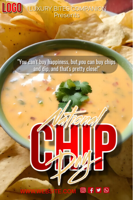 Copy of Orange Typographic National Chip And Dip Day Poster | PosterMyWall