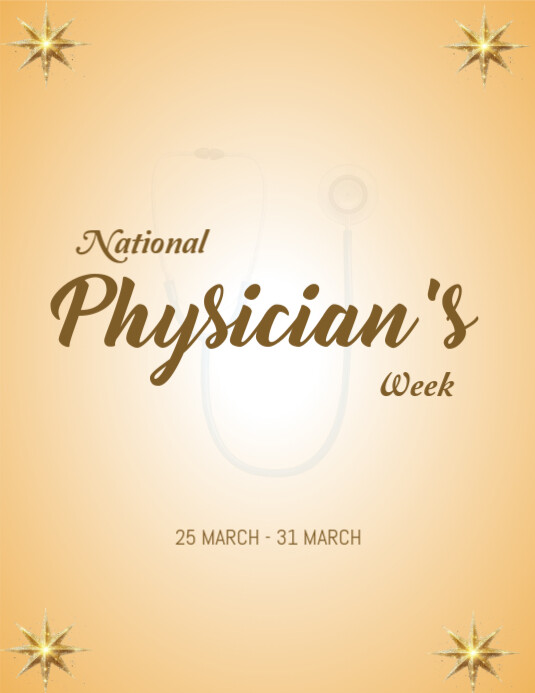Copy of Orange Typographic National Physician Week Flyer (us Letter ...