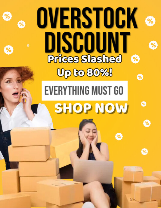 Copy of Orange Typographic Overstock Discount Flyer (us Letter ...