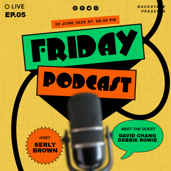 Plantilla de Podcast Promotion Cuadrado | PosterMyWall