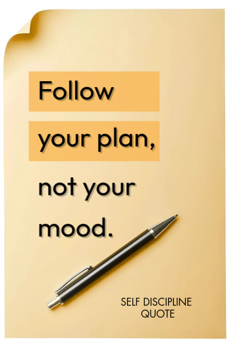 Copy of Orange Typographic Self Discipline Quote Poster | PosterMyWall