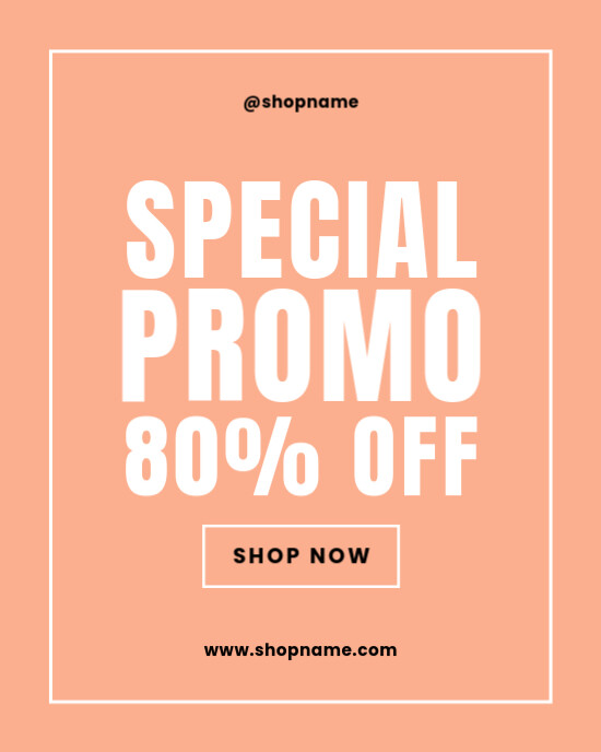 Orange Typographic Special Promo Promotional Discount Offer Deal ...
