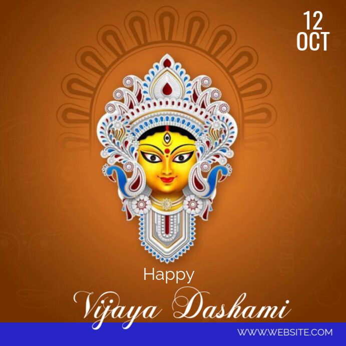 Copy of Orange Typographic Vijaya Dashami Instagram Post | PosterMyWall