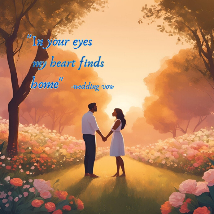 Plantilla de Orange Typographic Wedding Anniversary Vows Instagram Post ...