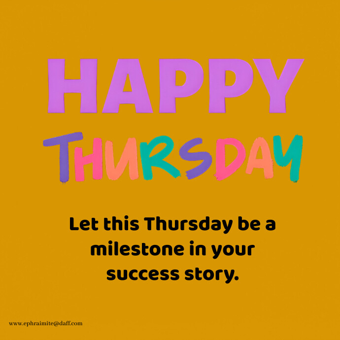 Copy of Orange Typography Happy Thursday Logo | PosterMyWall