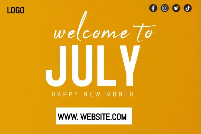 Orange Typography July Post Poster Template | PosterMyWall