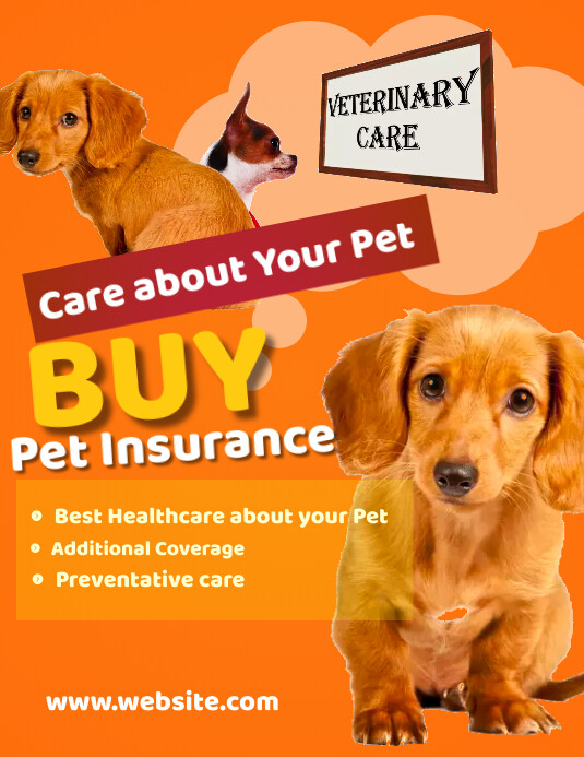 Orange Typography Pet Insurance Flyer (us Le Template | PosterMyWall