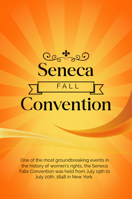 Copy of Orange Typography Seneca Falls Convention Po | PosterMyWall