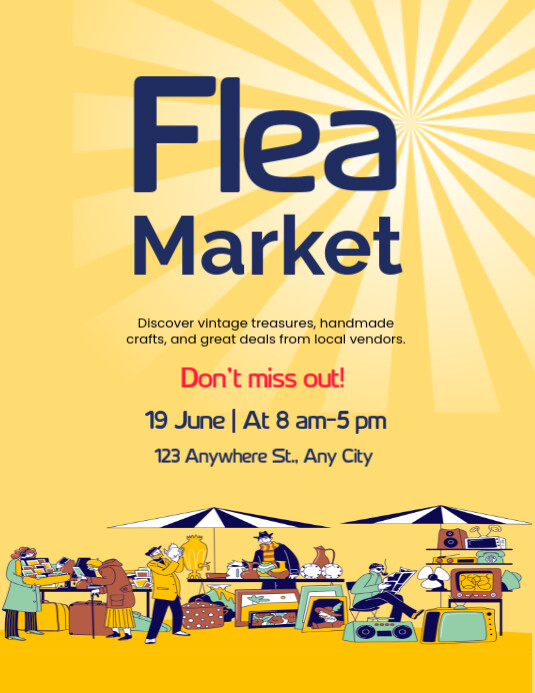 Copy of Orange Vintage Flea Market Flyer (us Letter) | PosterMyWall
