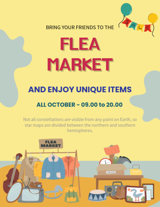 Copy of Orange Vintage Flea Market Flyer (us Letter) | PosterMyWall