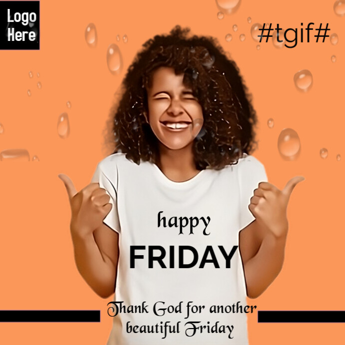 Plantilla de Orange Vintage Happy Friday Wishes Flyer Instagram Post ...