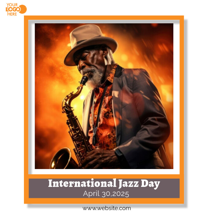 Orange Vintage International Jazz Day Instagram Post Template | PosterMyWall