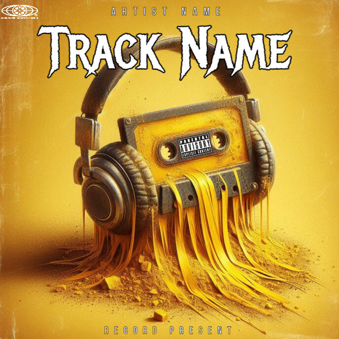 Copy of Orange Vintage Lurcury Headphones Mixtape Cover Album Cover ...