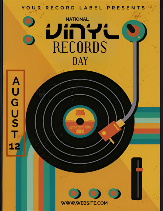 Copy of Orange Vintage National Vinyl Record Day Fly | PosterMyWall