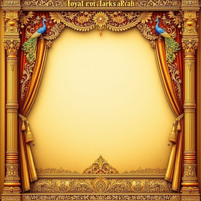 Plantilla de Orange Vintage Royal Golden Curtain Instagram Post ...