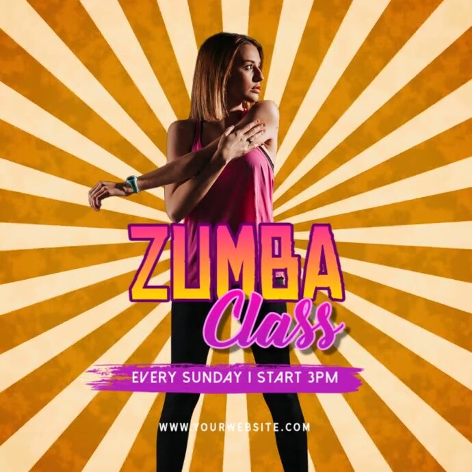 Orange Vintage Zumba Classes Pos Instagram Template | PosterMyWall