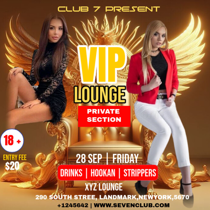 Orange Vip Lunch Instagram Post Template | PosterMyWall