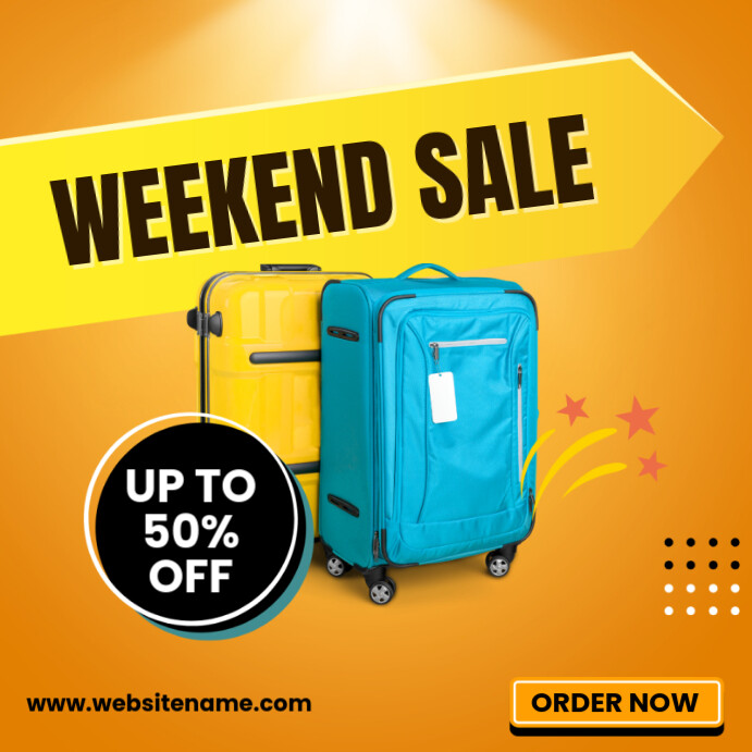 Orange Weekend Sale Instagram Post Template | PosterMyWall
