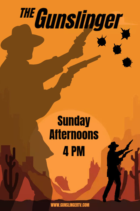 Orange Western Tv Show Promo Ad Poster Template | PosterMyWall