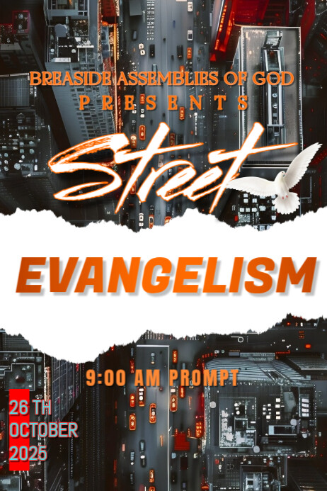 Copy of Orange-white & grey Modern & Minimal Evangelism Poster ...