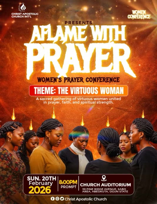 Orange Women's Prayer Conference Flyer Video Template | PosterMyWall