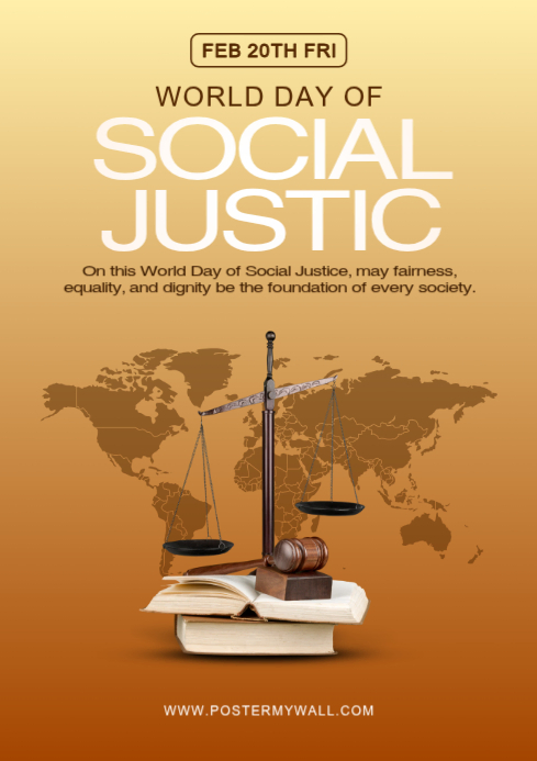 Modèle Orange World Day of Social Justice A3 | PosterMyWall