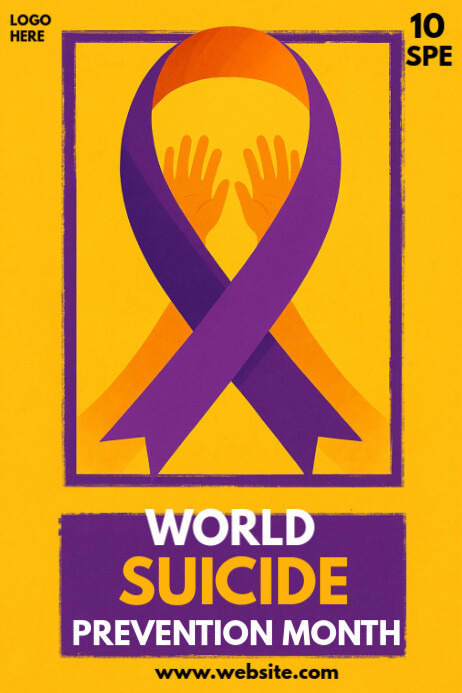 Orange World Suicide Prevention Poster Template | PosterMyWall