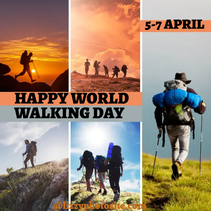 Orange World Walking Day banner Template | PosterMyWall