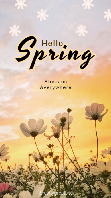 Orange Yellow Hello Natural Illustrative Hello Spring Your Story ...