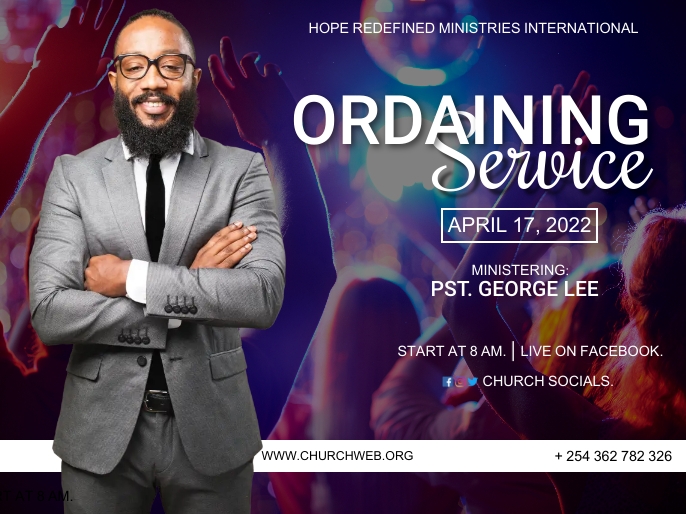 Copy of Ordaining service poster | PosterMyWall