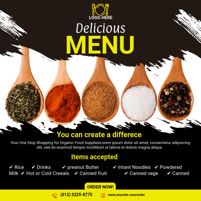 Order Food Delivery Instagram Post Template | PosterMyWall