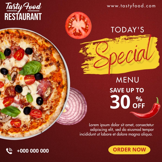 Plantilla de Orden de Alimentos en Línea | PosterMyWall