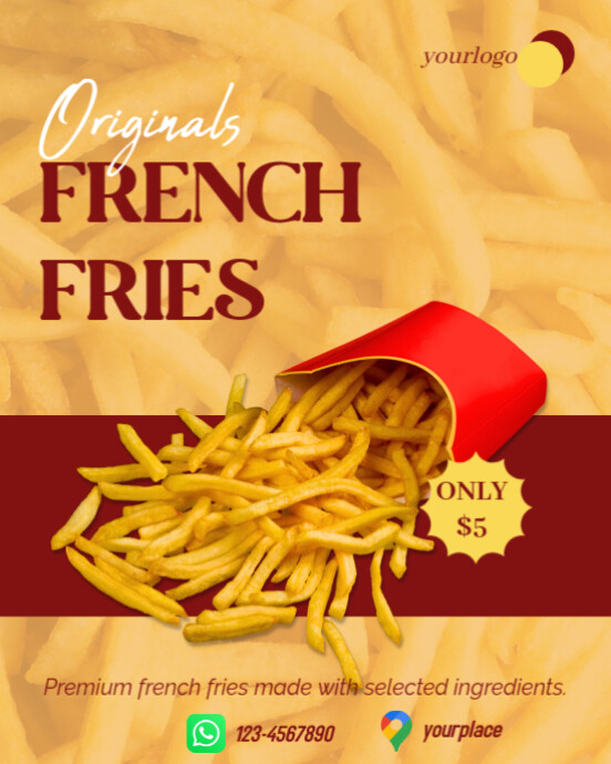 Copy of Order French fries Ads Instagram | PosterMyWall