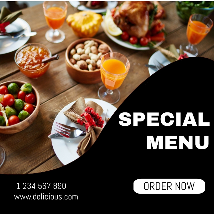 Copy of order now food | PosterMyWall