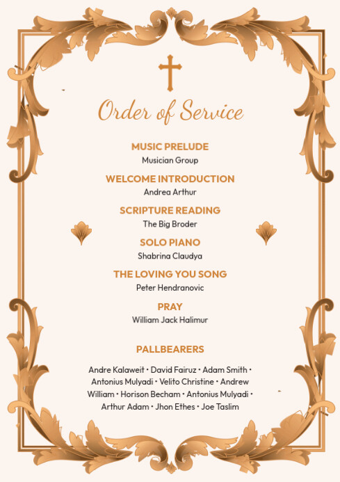 Order of service Flyer Template | PosterMyWall
