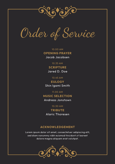 Copy of Order of service Flyer Template | PosterMyWall