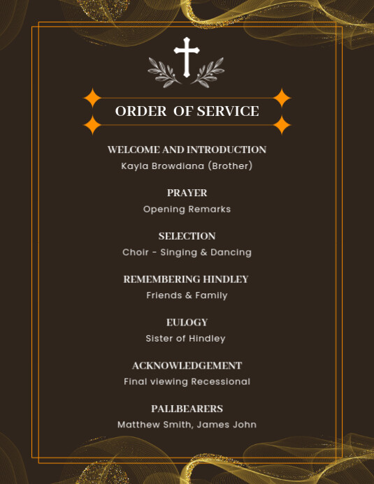 Copy of Order of service Flyer Template | PosterMyWall