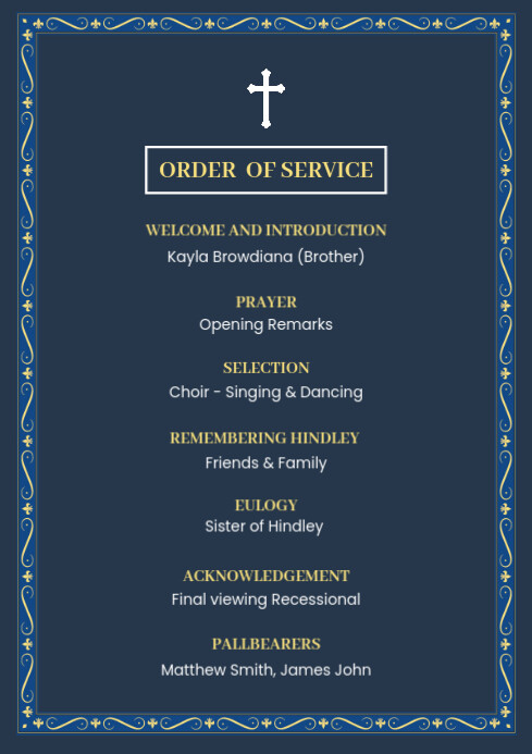 Copy of Order of service Flyer Template | PosterMyWall