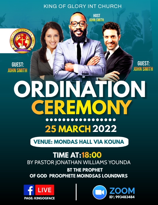 Copy of ordination church flyer | PosterMyWall