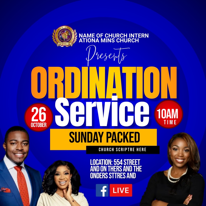 ordination service Template | PosterMyWall